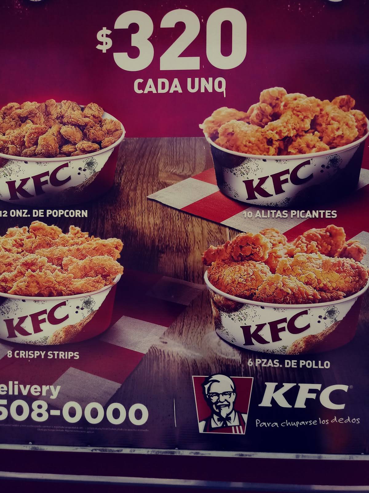 Menu at KFC restaurant, Santo Domingo, Av. Winston Churchill Esq