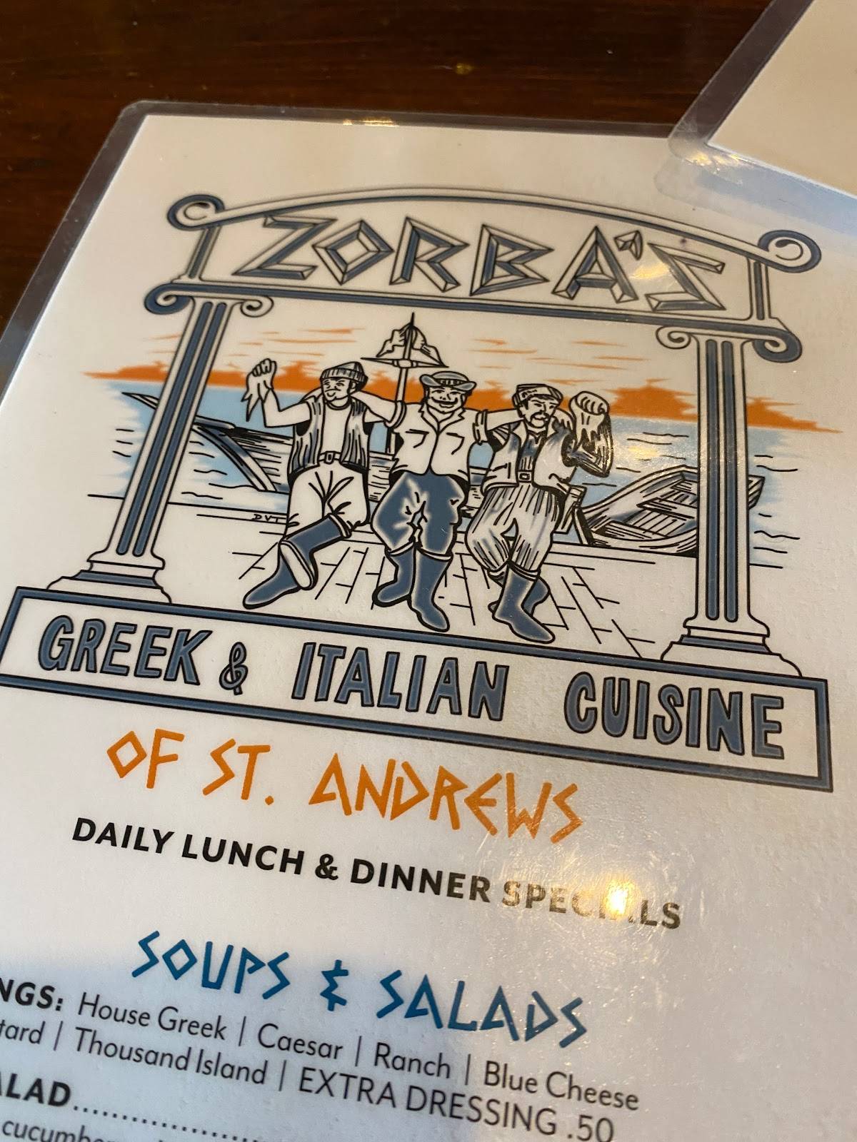 Menu at Zorba's Greek Restaurant, Columbia, St Andrews Rd Ste 50