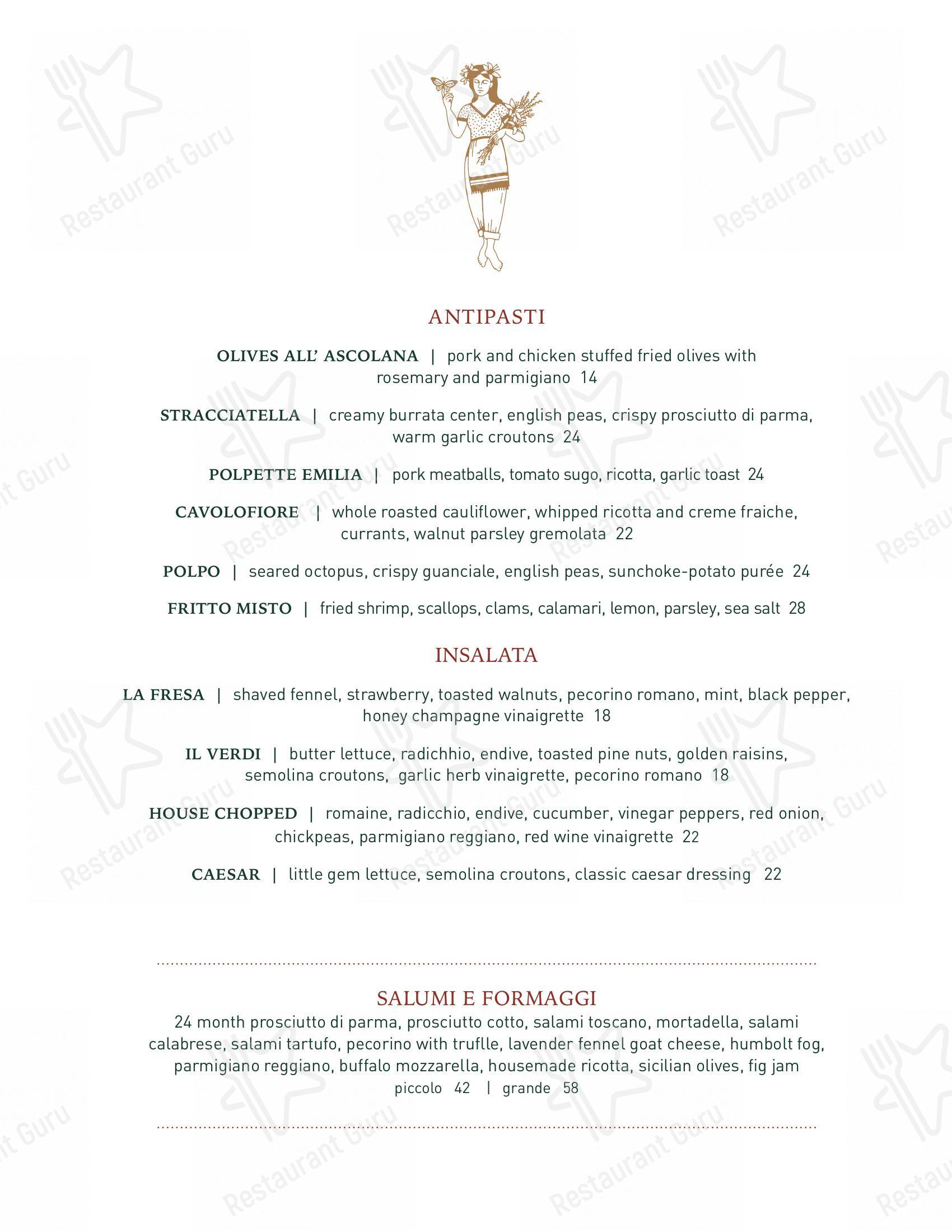 Menu at Anjelica's Restaurant, Sea Bright