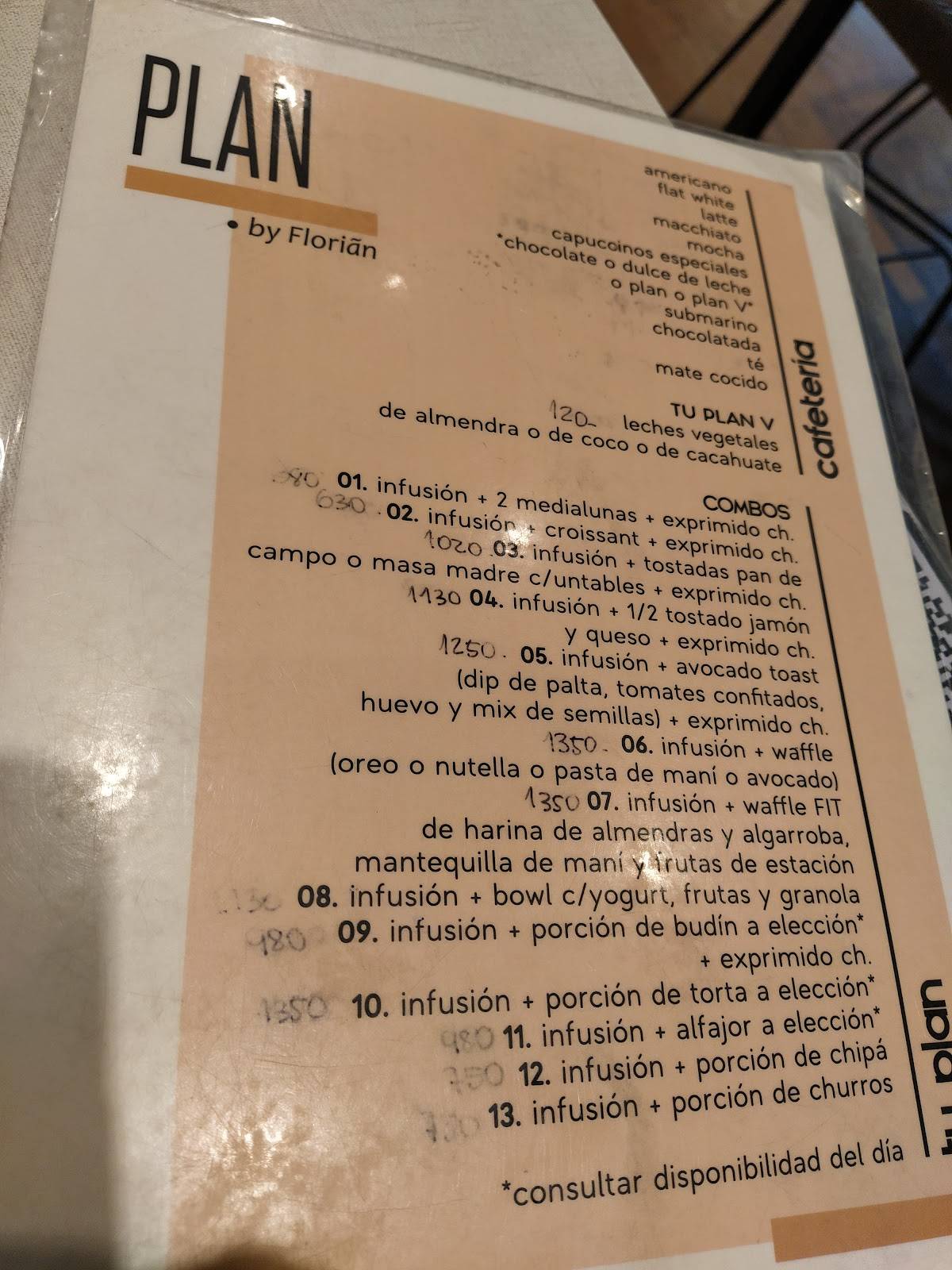 Menu at Bar Roma (ex Plan), Rosario