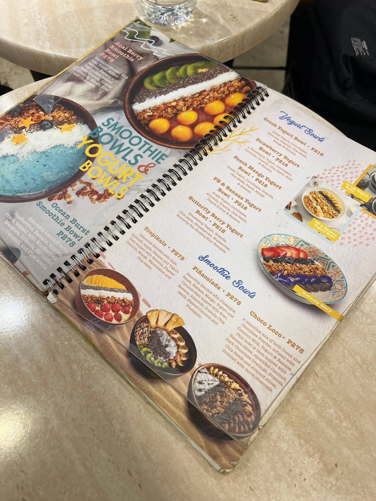 Menu at COOEE cafe, Cebu City