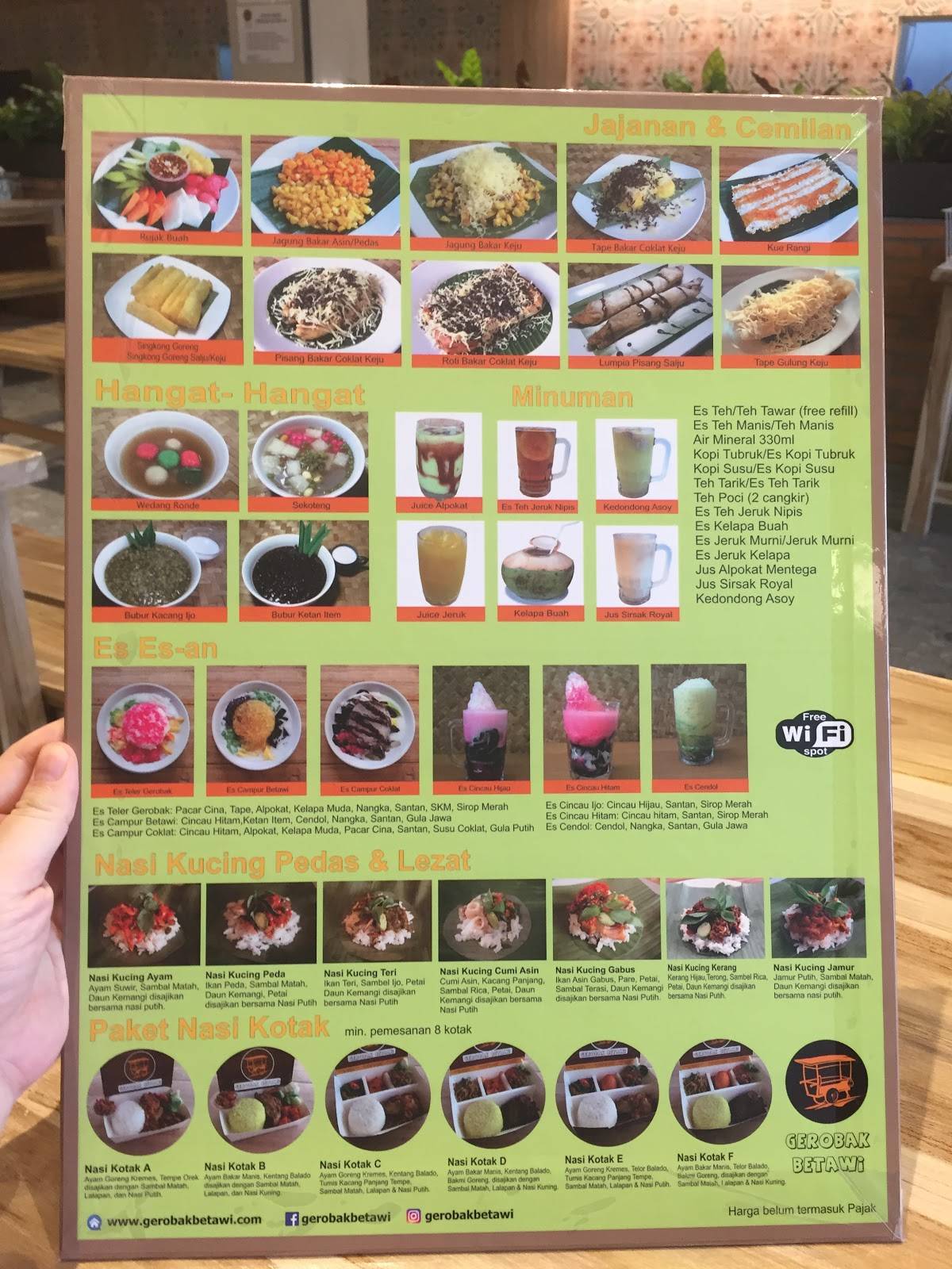 Carta del restaurante Gerobak Betawi Gading Serpong, Curug Sangereng