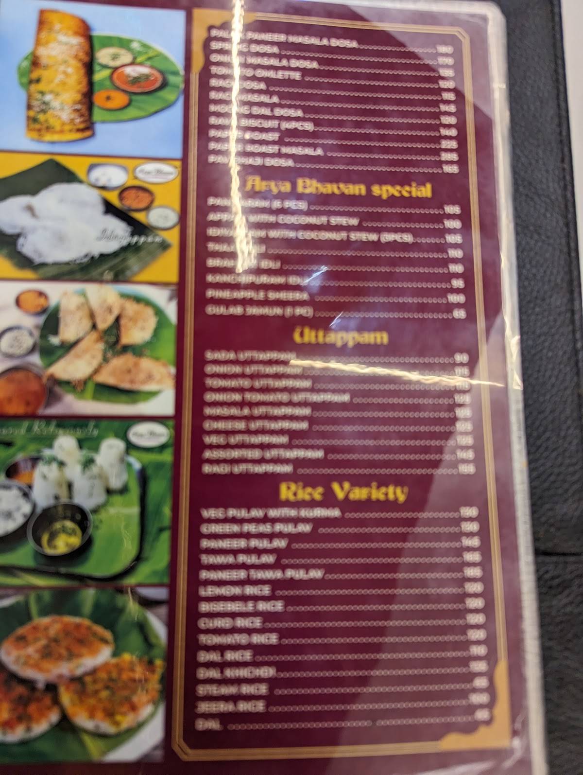 Menu at Arya Bhavan by Muthuswamy Caterers, Matunga, Mumbai, Shop No. 9 ...