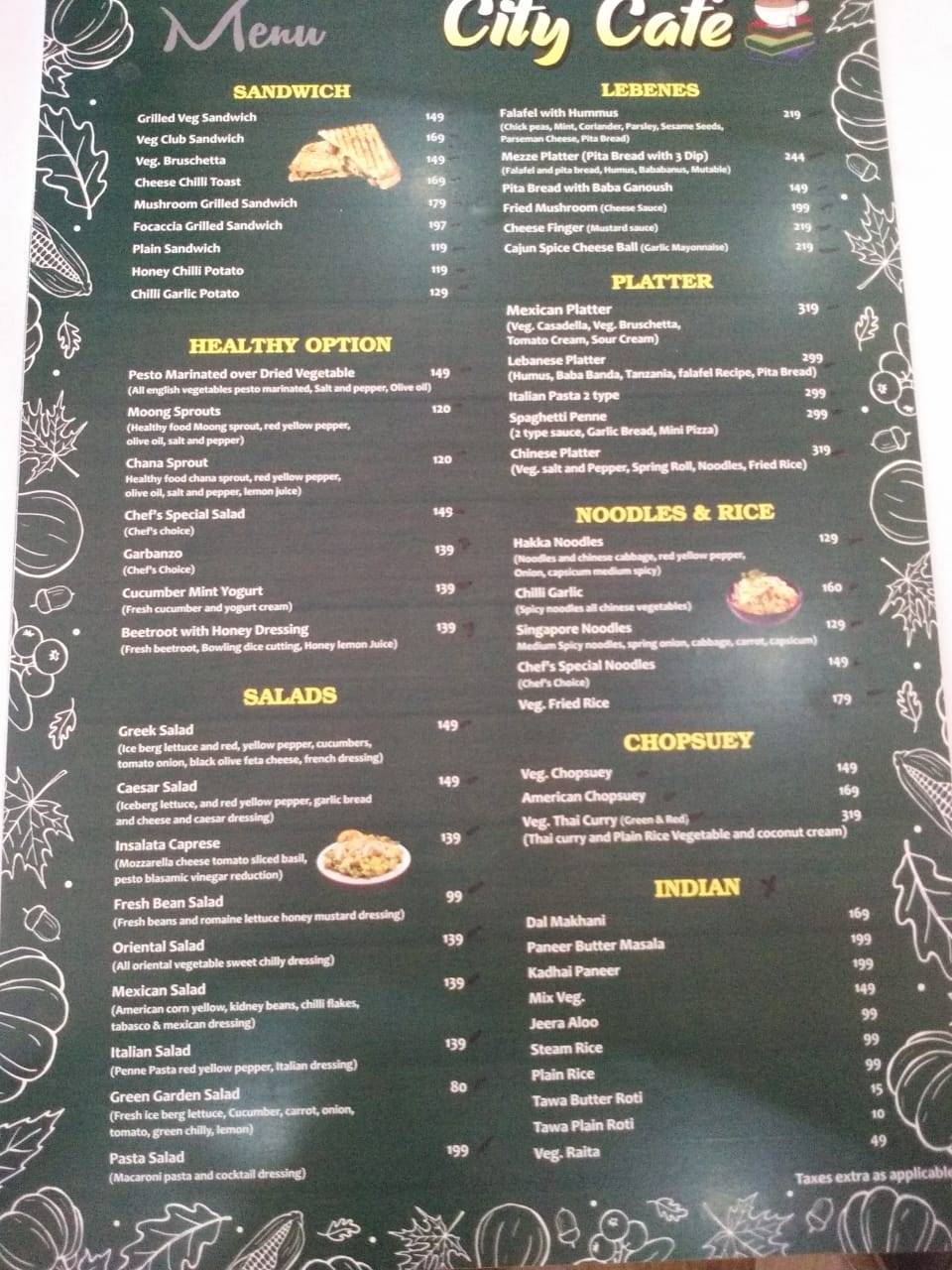 Menu at CITY CAFE, Rishikesh