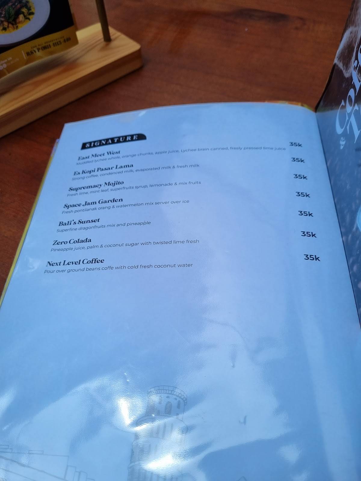 Menu at CU@CAFE Kota Wisata, Indonesia