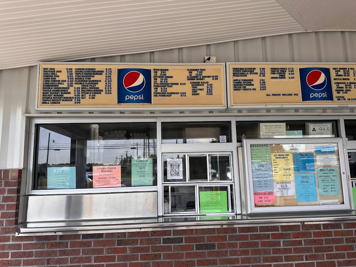Menu at Little Rocket restaurant, Farmville