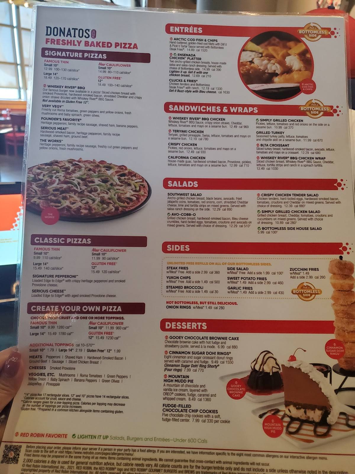 Menu at Red Robin Gourmet Burgers and Brews restaurant, Seattle, 401 NE ...