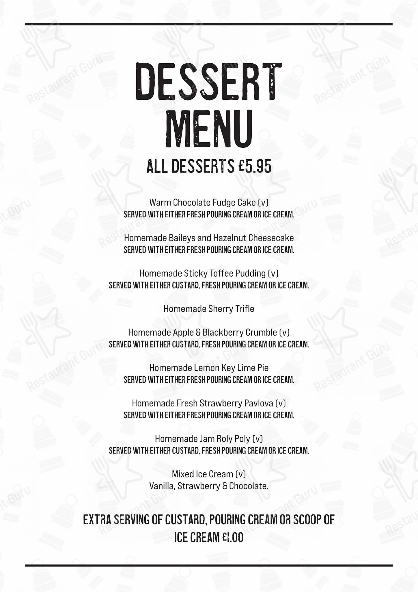 Menu at The Miners Arms Chapeltown restaurant, Sheffield, 125 Warren Ln