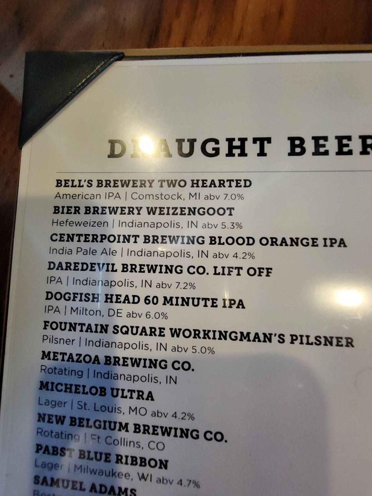 Menu at BRU Burger Bar - Carmel, Carmel, Old Meridian St