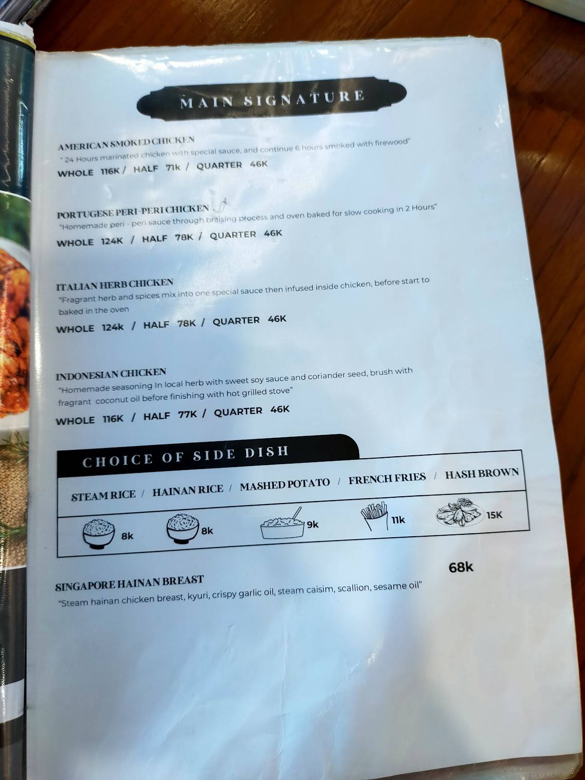 Menu at CU@CAFE Kota Wisata, Indonesia