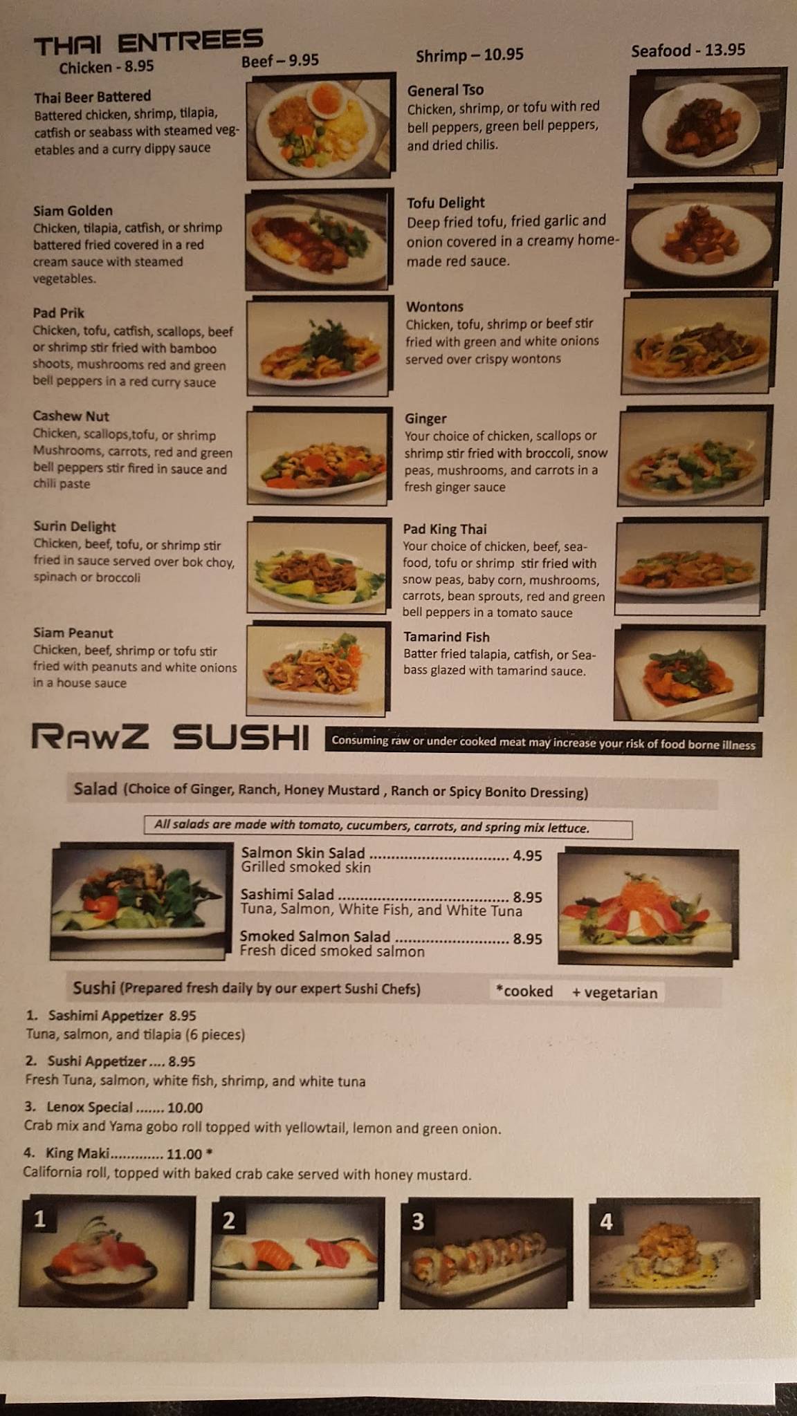 Menu at Cafe RawZ of West Monroe, West Monroe