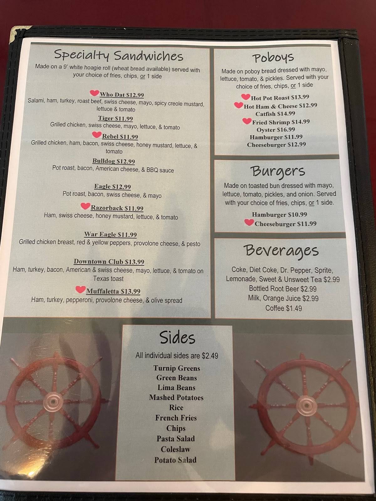 Menu at Port City Cafe, Biloxi, Pass Rd ste a