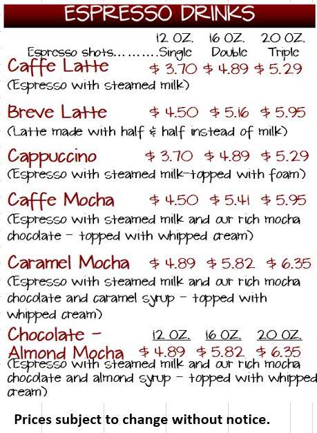 Menu at 4th Street Bakery & Cafe, Peru