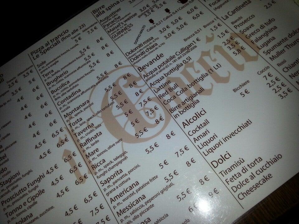 Menu da Il Coccio pizzeria, Brugherio