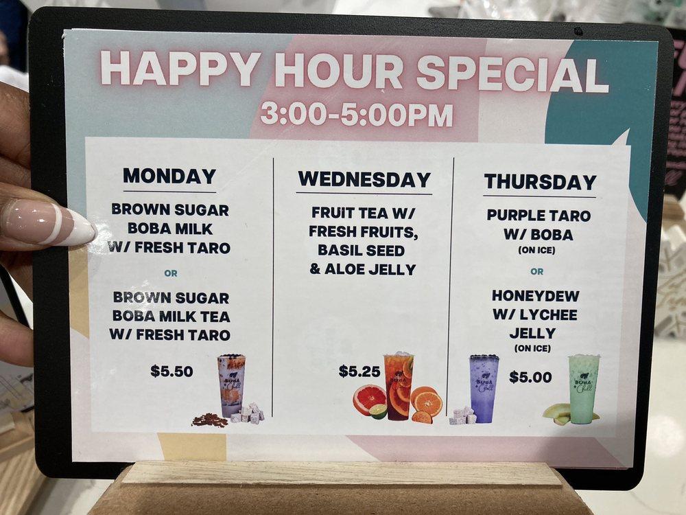 Carta del café Boba + Chill Pembroke Pines, Pembroke Pines