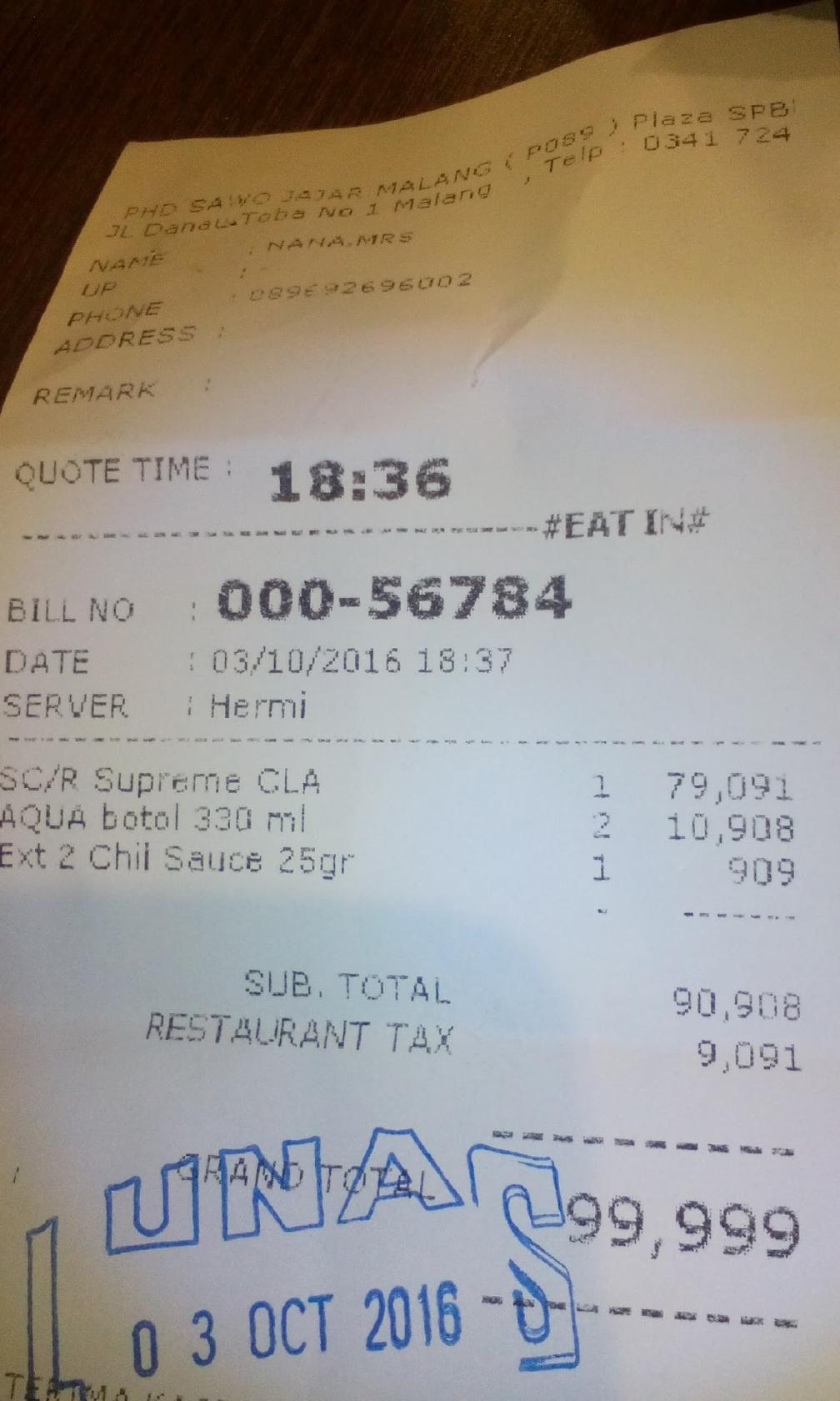 Menu at Pizza Hut Delivery - PHD Indonesia pizzeria, Malang, Jl. Danau ...
