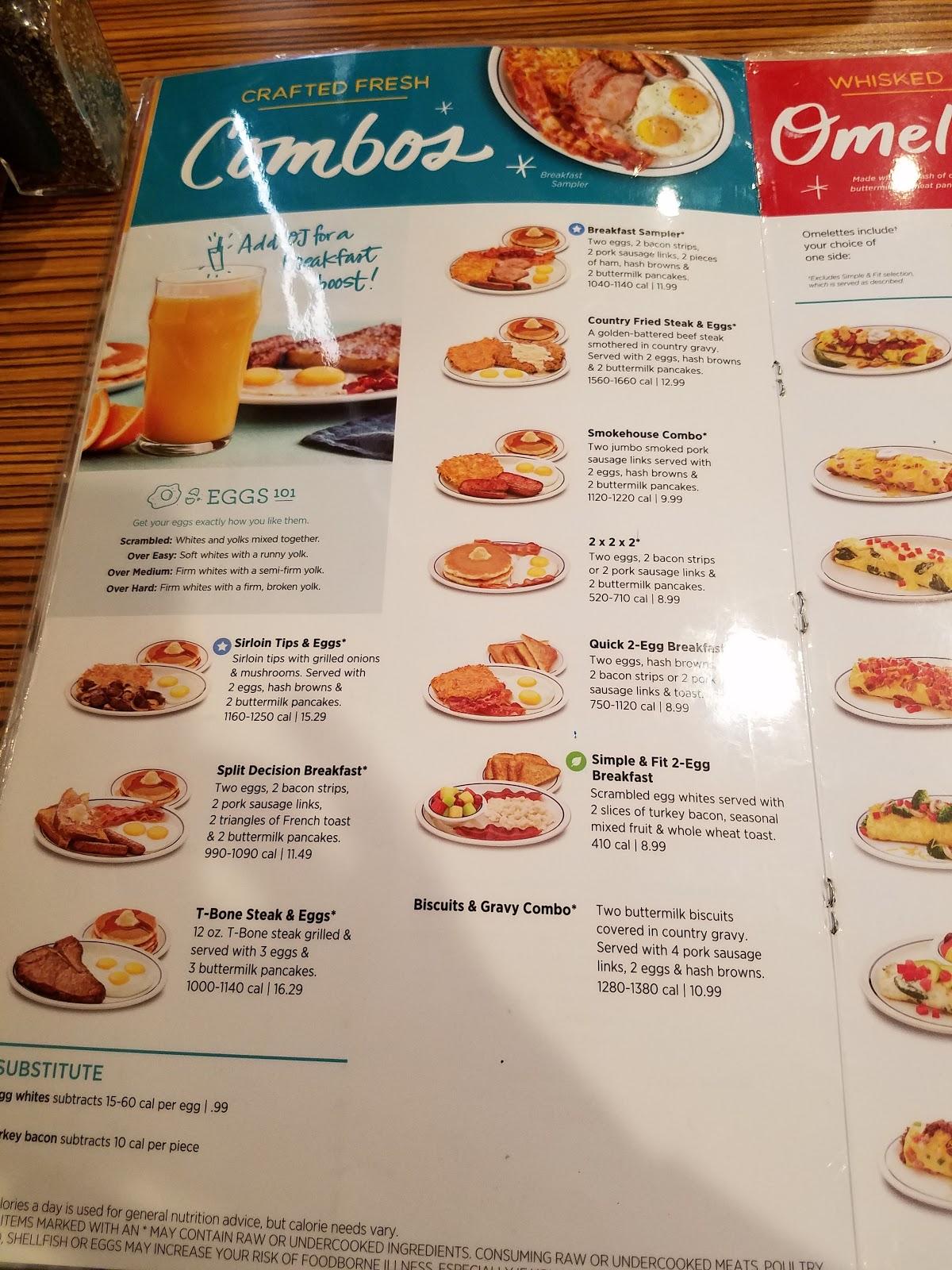 Menu at IHOP restaurant, South Gate, Tweedy Blvd