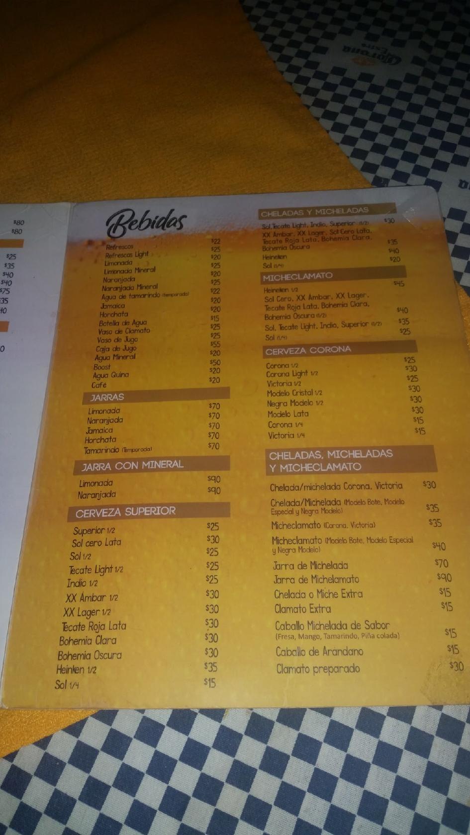 Carta del restaurante La Negrita, Tuxtla Gutiérrez, 6a Avenida Nte. Pte ...