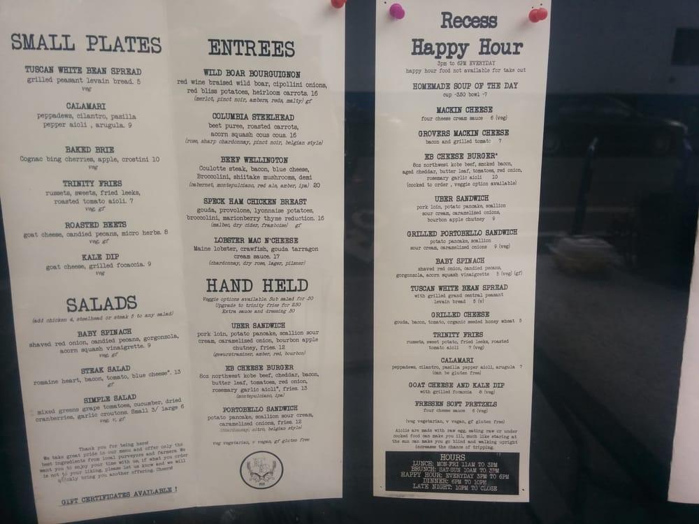 Menu at The Eastburn pub & bar, Portland