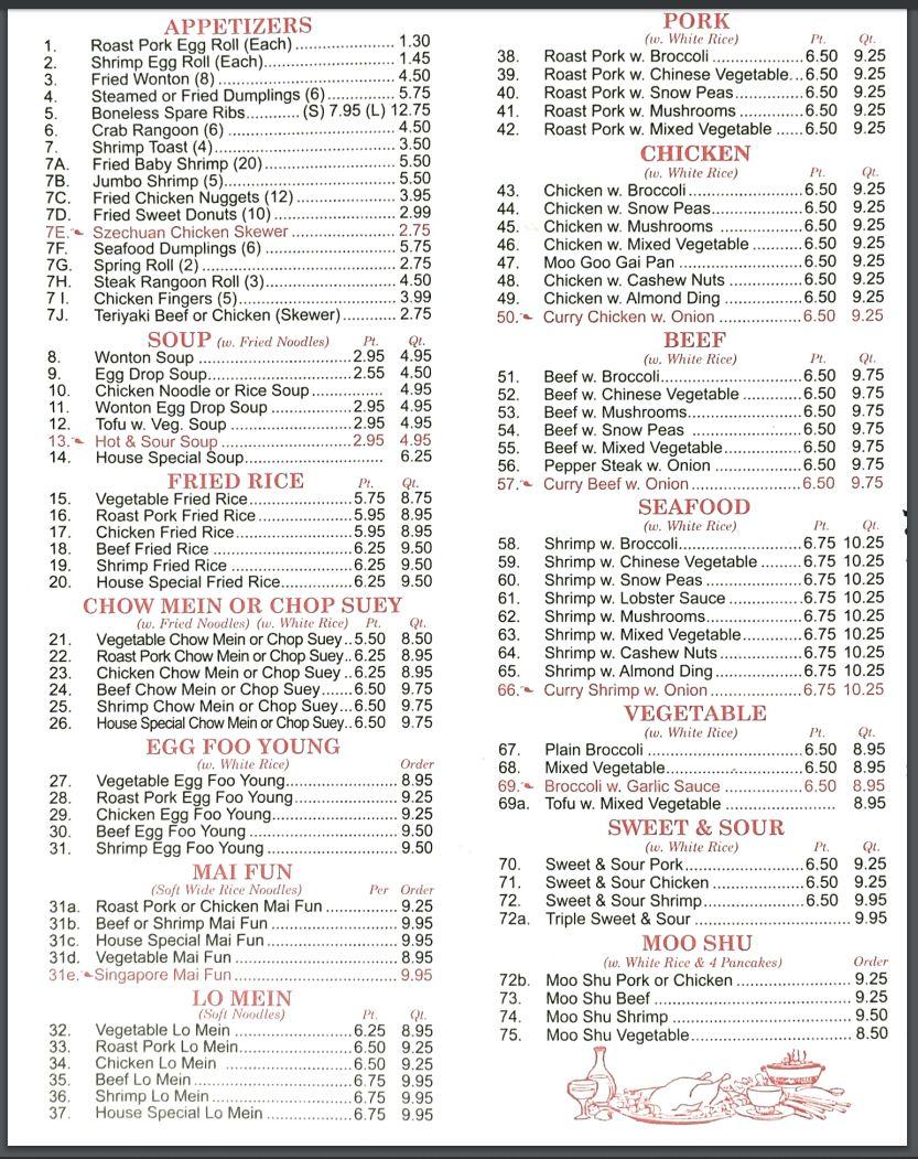 Menu at Taste Of China restaurant, Fort Madison