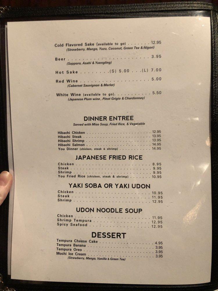 Menu at You Sushi & Hibachi restaurant, Crestview