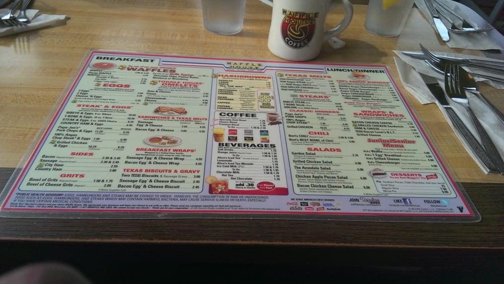 Menu at Waffle House restaurant, West Monroe, 308 Thomas Rd
