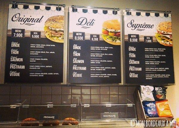 Menu at Bagel Corner restaurant, Bordeaux, 57 Rue du Château d'Eau