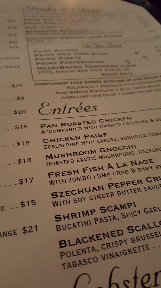 Menu at Vic & Anthony's Steakhouse, Atlantic City, 600 Huron Ave