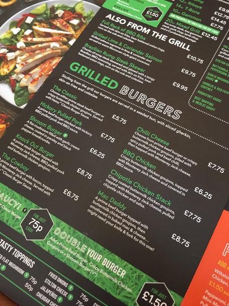 Menu at Ten Lock Flight pub & bar, Runcorn, 1 Crossville way