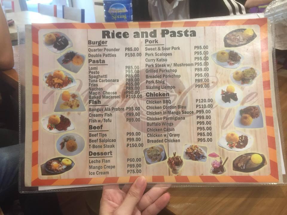 Menu at Mai Cafe, Quezon City, 2/F beside University Scoop