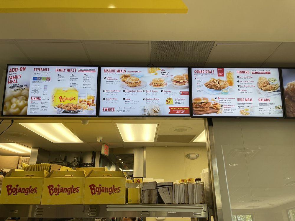 Menu at Bojangles fast food, Sterling, Potomac Run Plaza