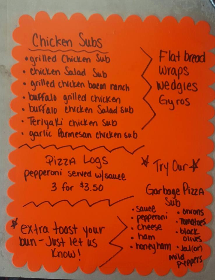 Menu at Hotrods Sub Shop restaurant, Hermitage