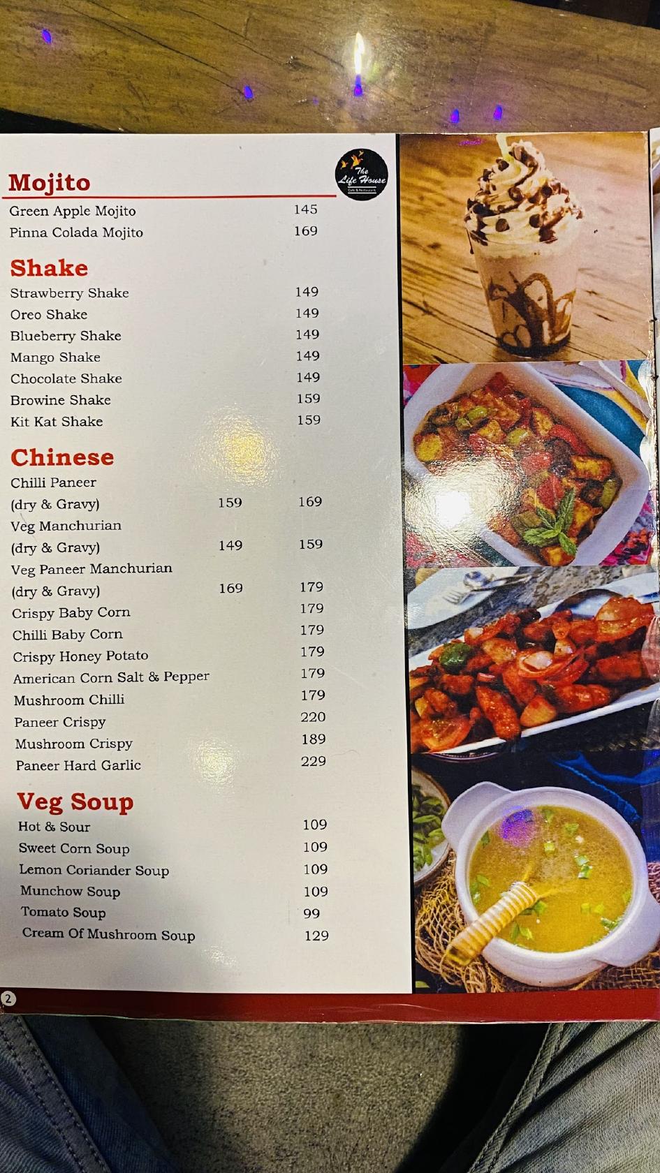 Menu at The Life House - cafe and restaurant, Varanasi