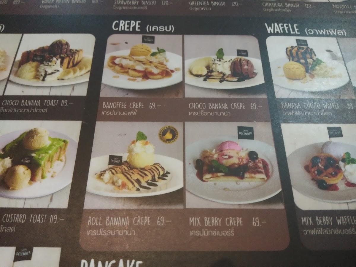 Menu at Sweet December Cafe - Kubon, Bangkok