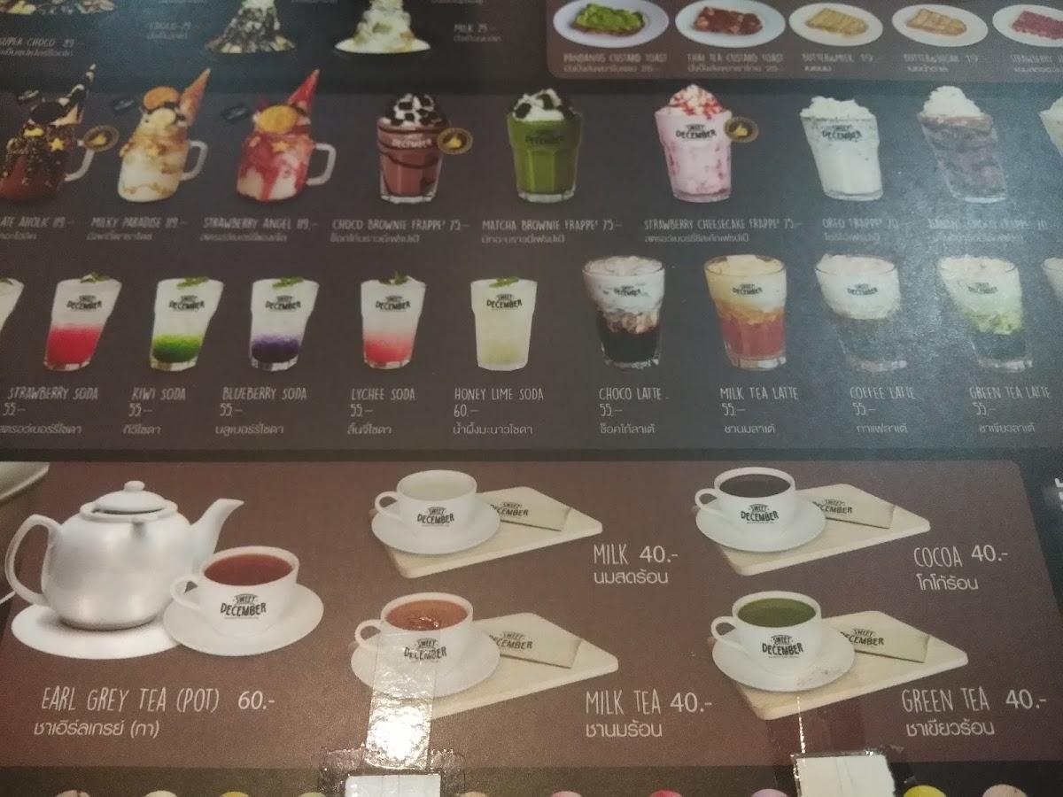 Menu at Sweet December Cafe - Kubon, Bangkok