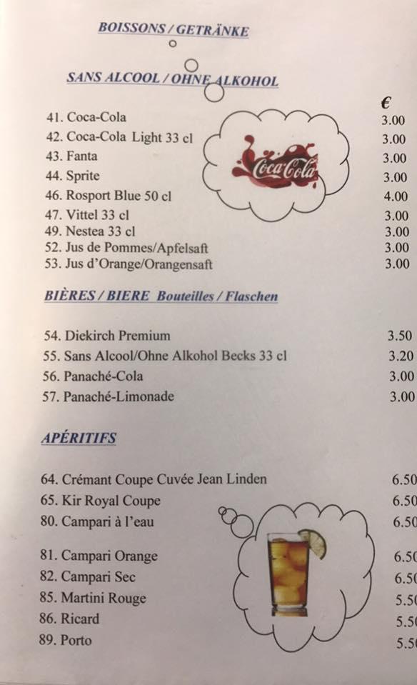 Speisekarte von Restaurant Friture Armand, Luxemburg