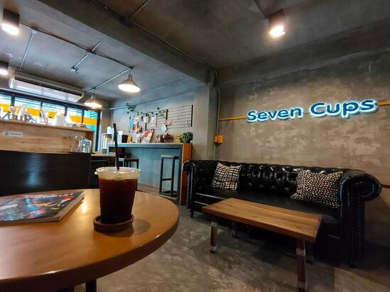 Menu at Seven Cups cafe, Bangkok