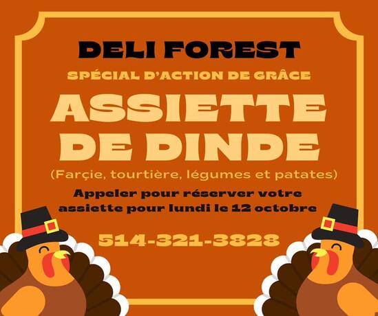 Menu au Restaurant Déli Forest, Montréal