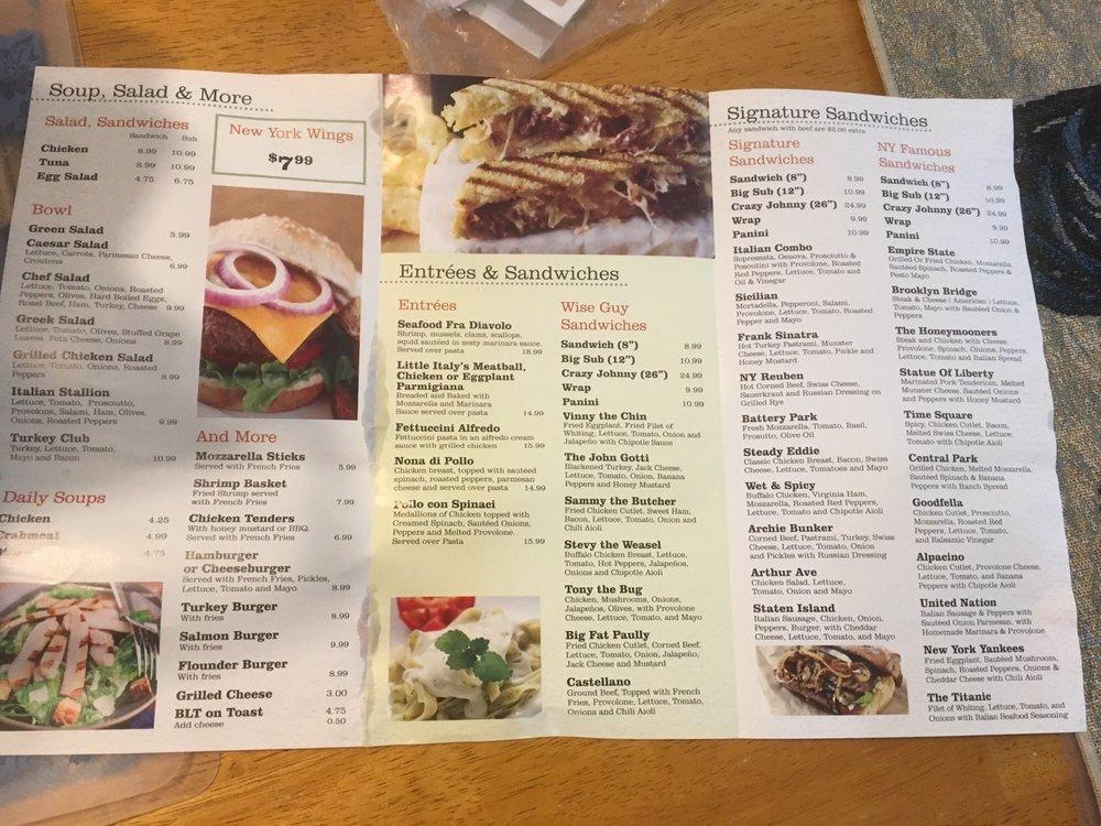 Menu at New York Italian Deli restaurant, Brandywine