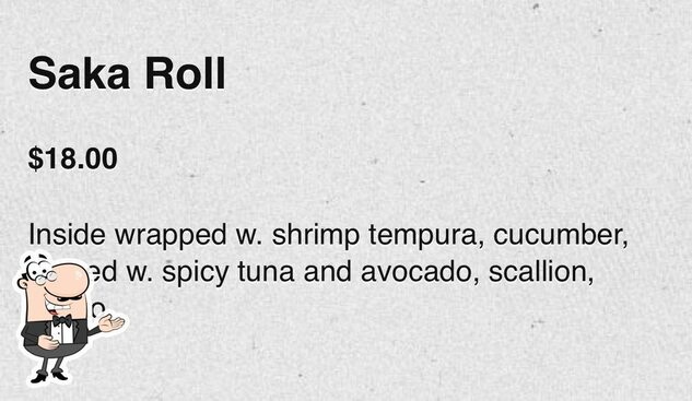 Menu at Saka Japanese restaurant, Wolfeboro
